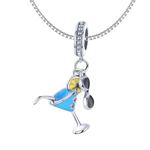 Margarita Cocktail Drink Charm Sterling Silver - Vacation Charms ...