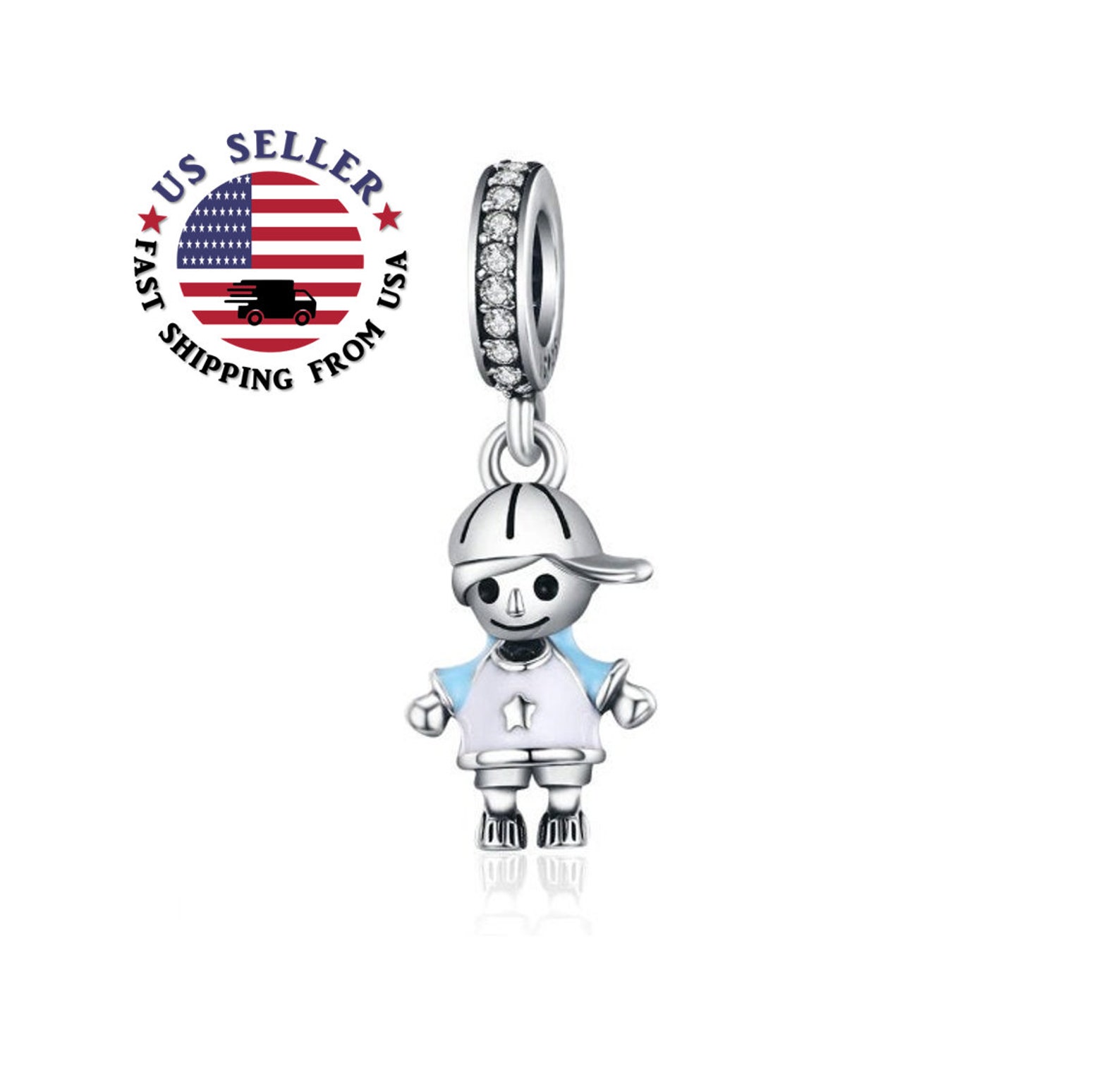 Little Boy Charm Sterling Silver - Boy Charm - Son Charm - Boy Charm ...