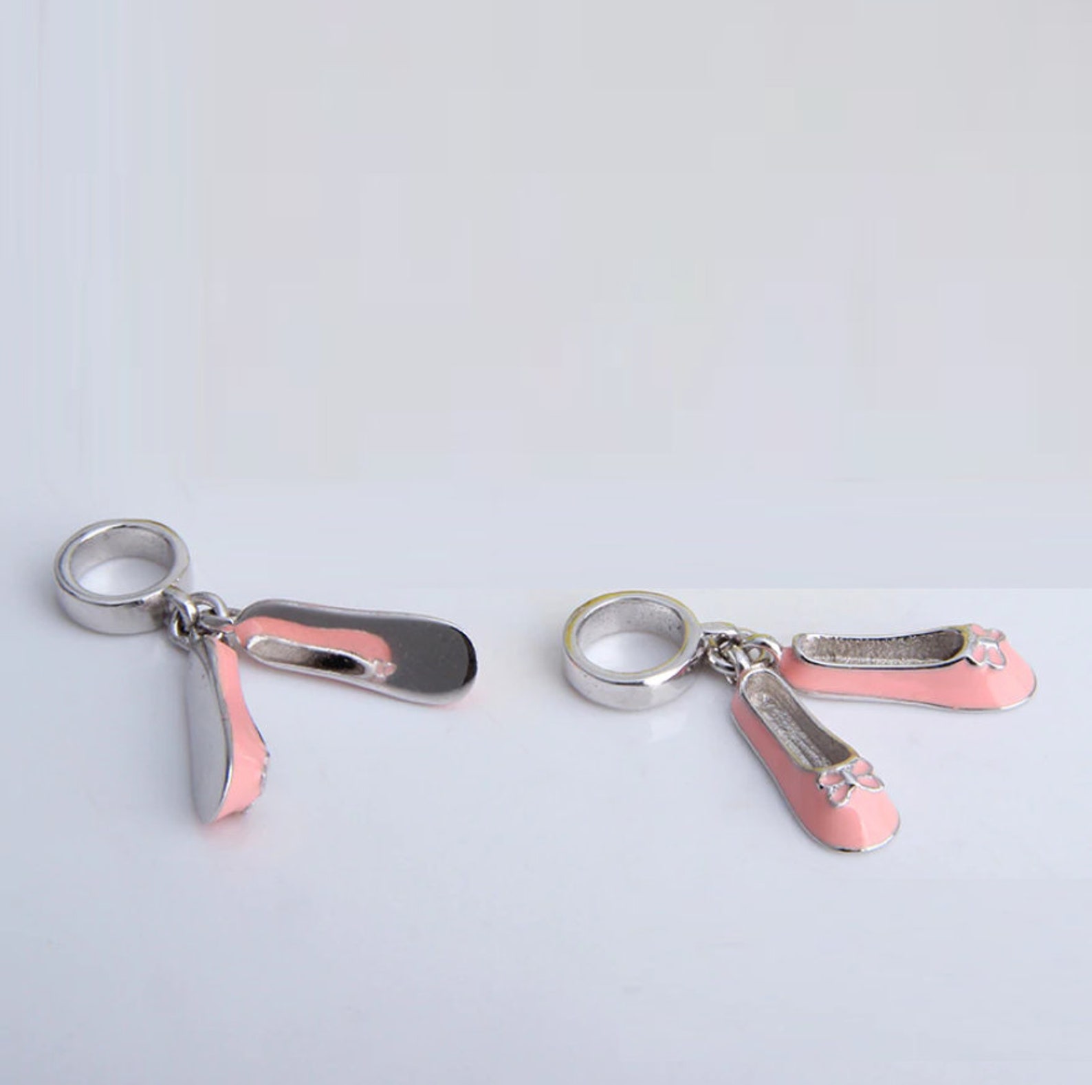 Sterling Silver Ballet Slipper Charm Ballet Slipper Bead Dancer Charm ...