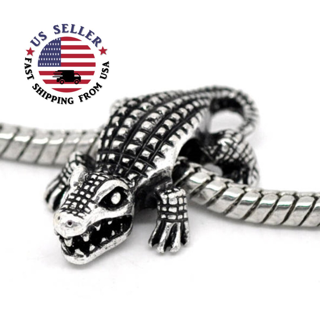 Silver Gator Charm - Gator Charm - Alligator Charm - Crocodile Charm ...