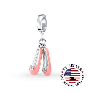 Sterling Silver Ballet Slipper Charm Ballet Slipper Bead Dancer Charm ...