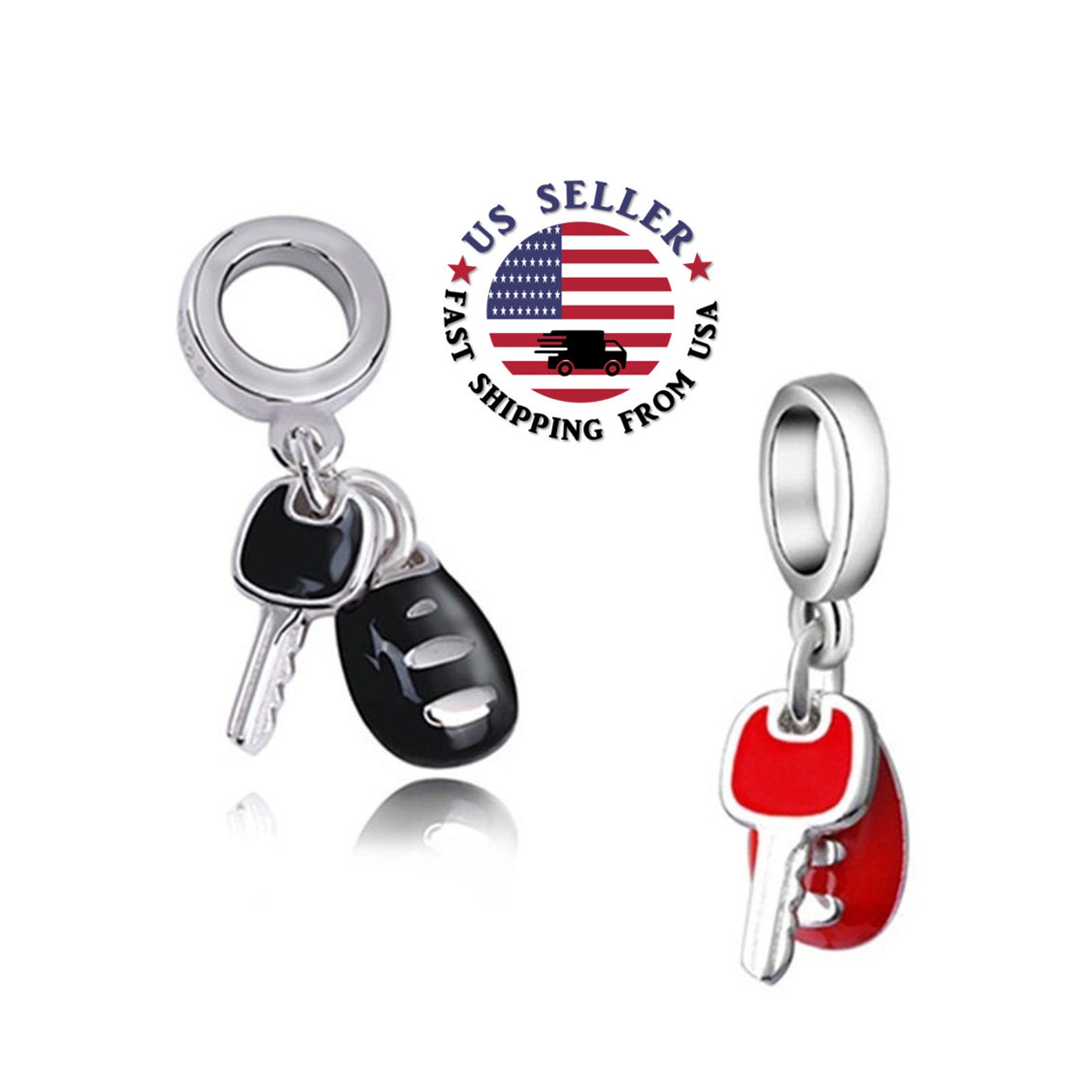 Car Keys Charm - Sterling Silver Car Keys Charm - New Car Charm - Love ...