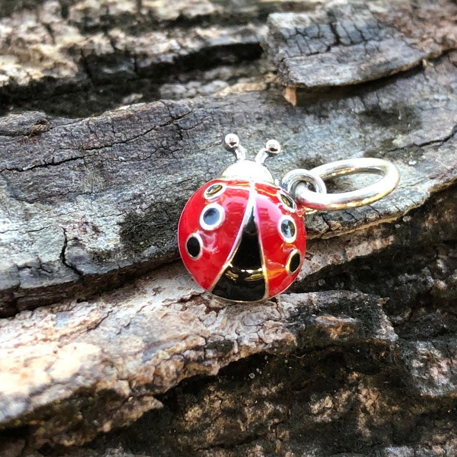 Silver Ladybug Charm Sterling Silver Ladybug Charm Lady - Etsy