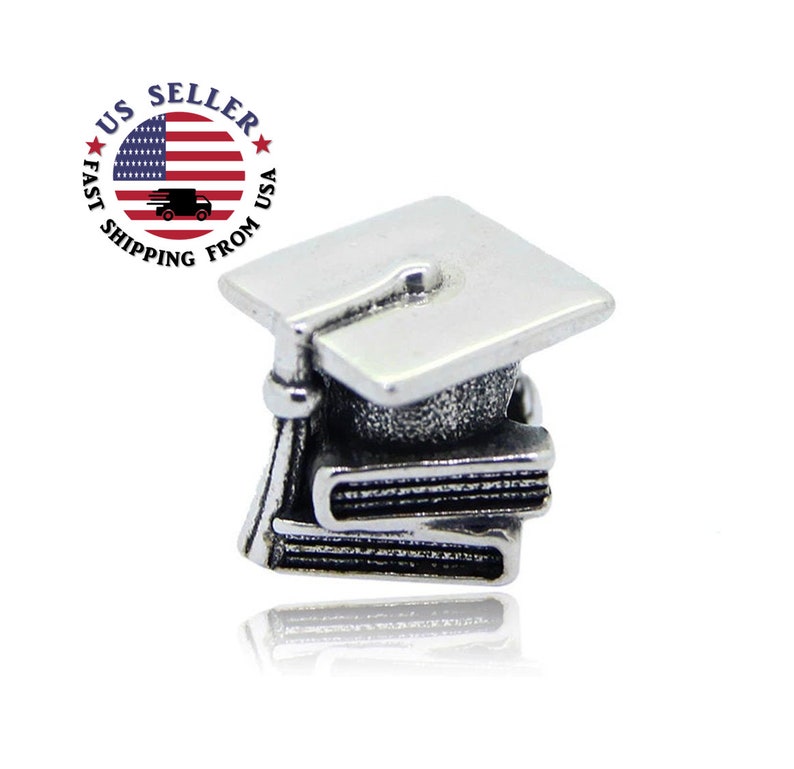 Graduation Cap Charm Sterling Silver Silver College Grad | Etsy