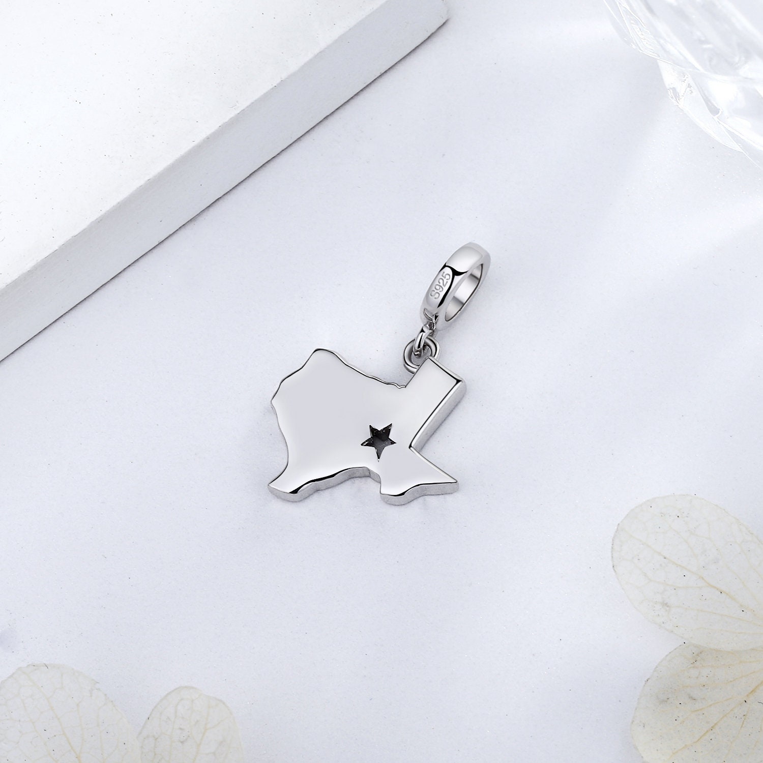 Texas Map Charm Sterling Silver Love Texas Charm Texas | Etsy