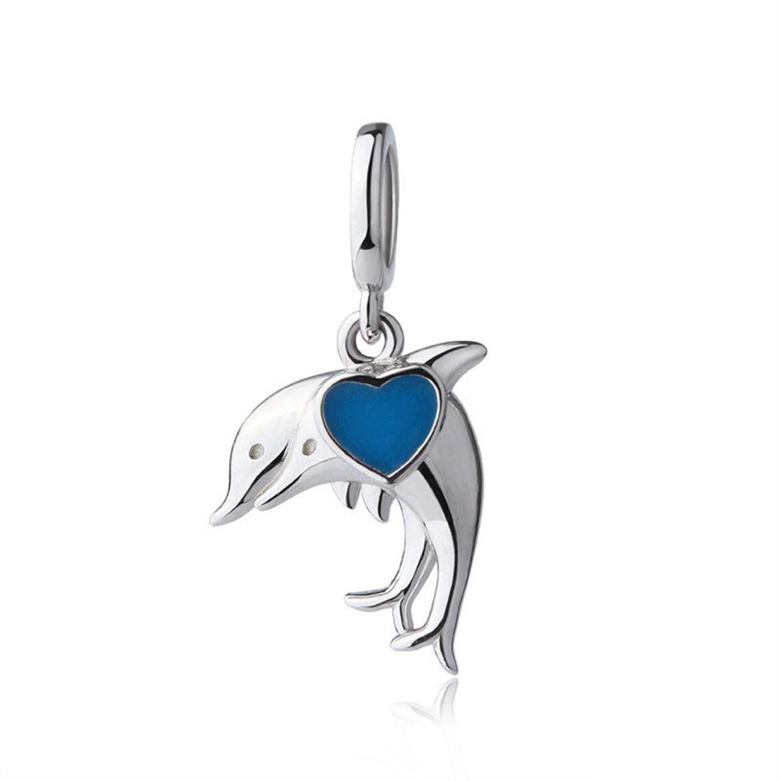 Dolphins Charm Sterling Silver Silver Dolphin Charm Two - Etsy