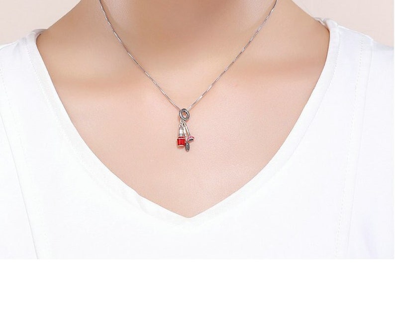 Makeup Charm Sterling Silver Glamour Charm Makeup Artist | Etsy