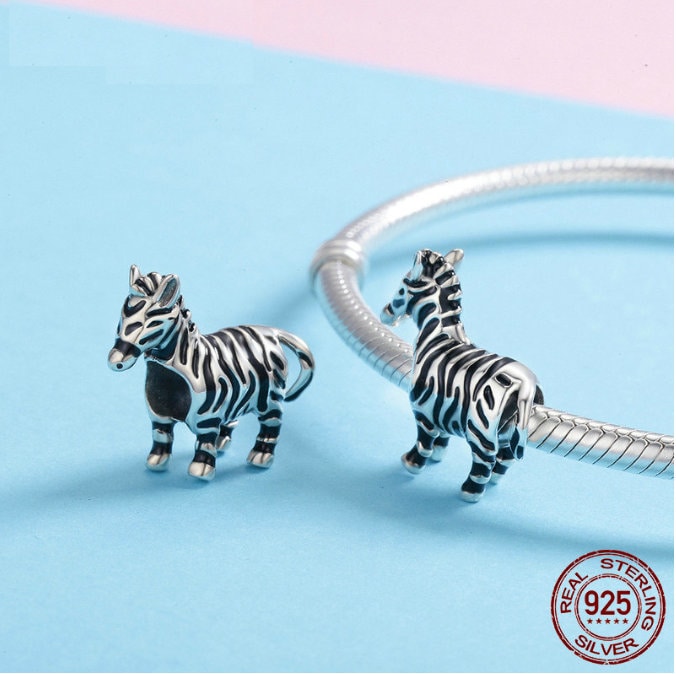 Zebra Charm - Sterling Silver Zebra Charm - Zebra Charms - Love Zebra ...