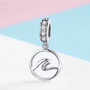Wave Charm Sterling Silver - Ocean Waves Charm - Ocean Charm - Sea ...