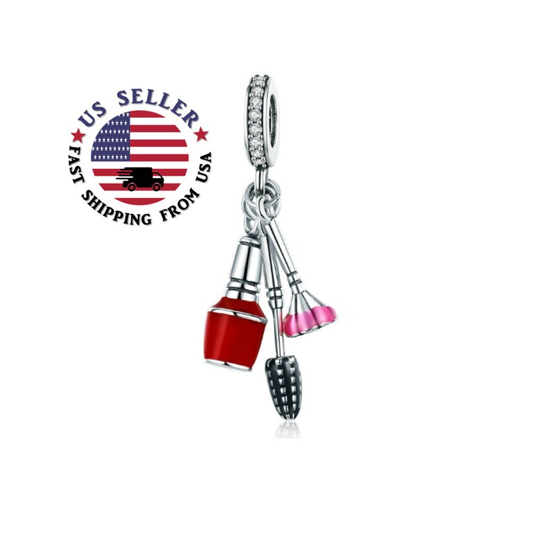 Makeup Charm Sterling Silver Glamour Charm Makeup Artist | Etsy