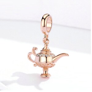 Aladdin Genie Lamp Charm Sterling Silver - Rose Gold Genie Lamp Charm ...
