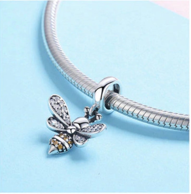 Bee Charm Sterling Silver Silver Bee Charm Honeybee Charm - Etsy