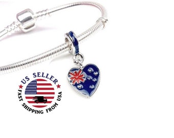 Australian Flag Charm - Australia Charm - Australia Jewelry - Australia ...