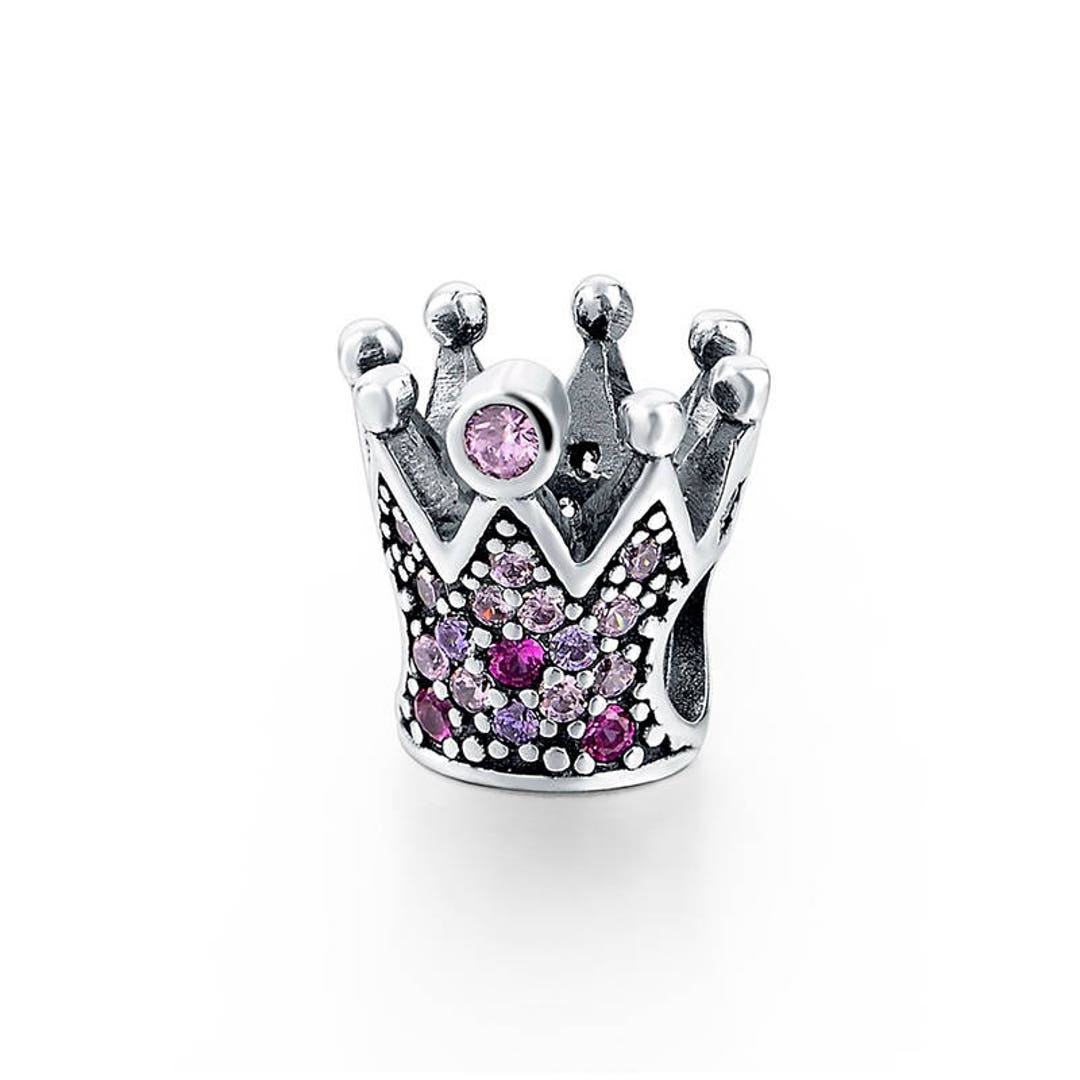 Sterling Silver Crown Charm - Silver Princess Charm - Princess Bead ...