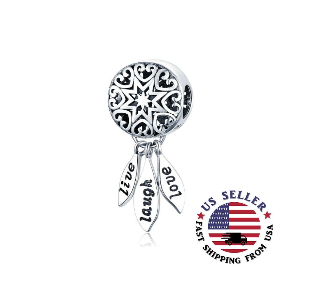 Live Laugh Love Dream Catcher Charm Sterling Silver - Silver Dream ...
