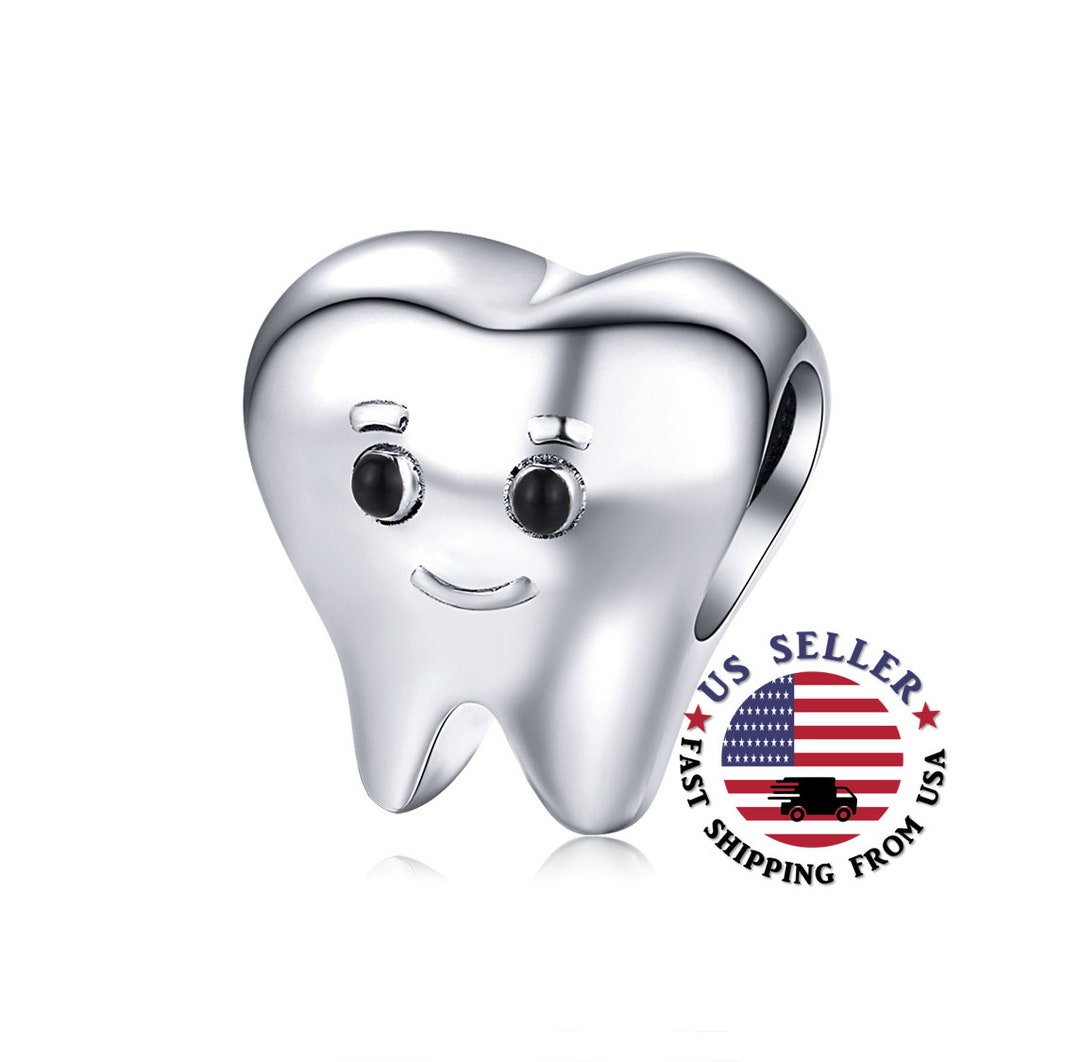 Smiling Tooth Dentist Charm Sterling Silver - Dentistry Charm - Dentist ...