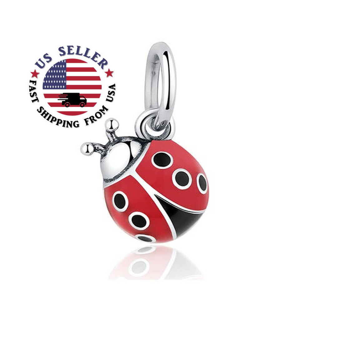 Silver Ladybug Charm - Sterling Silver Ladybug Charm - Lady Bug Charm ...