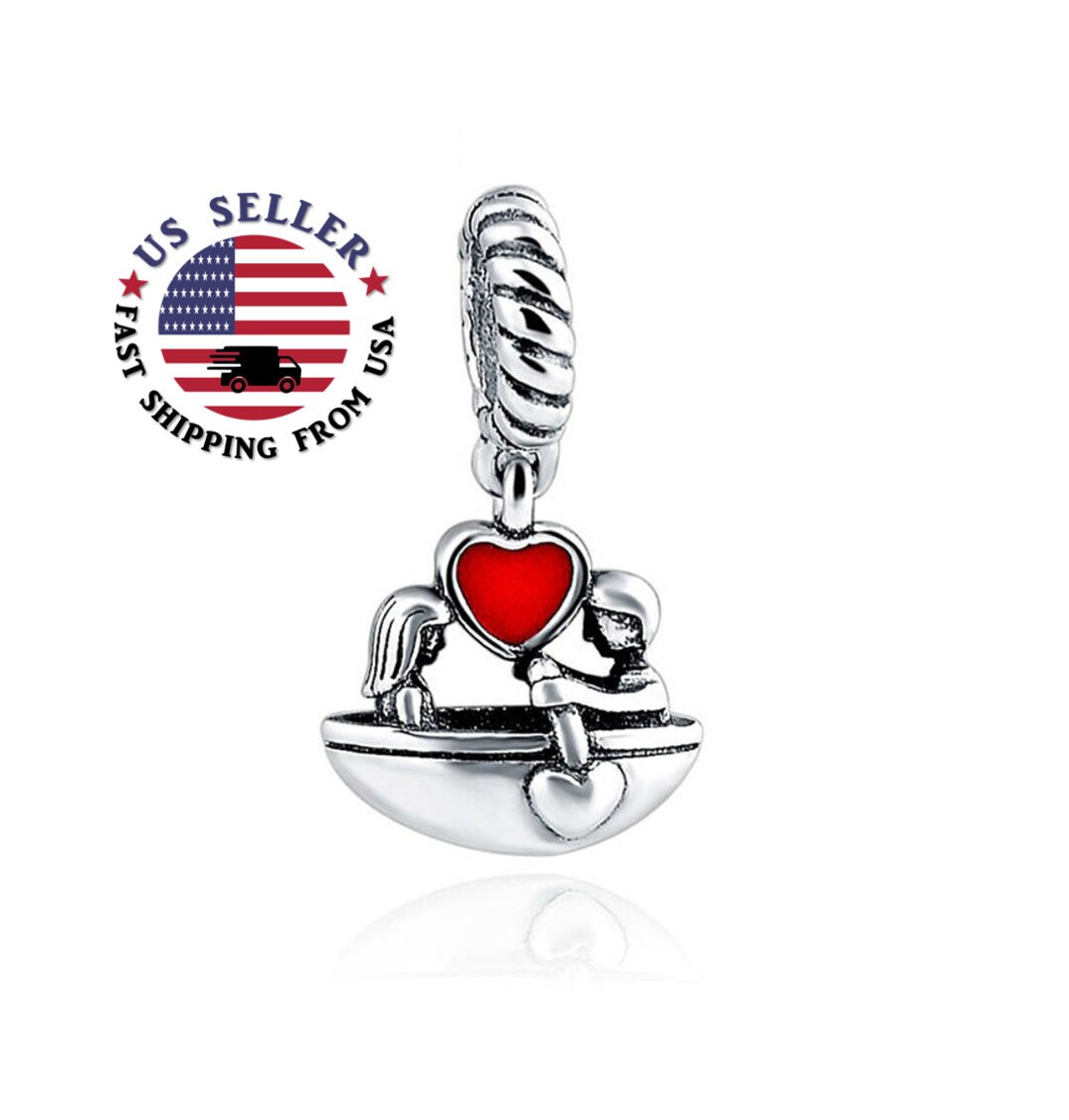 Silver Lovers Boat Charm - Sterling Silver Lovers Boat Charm - Love ...