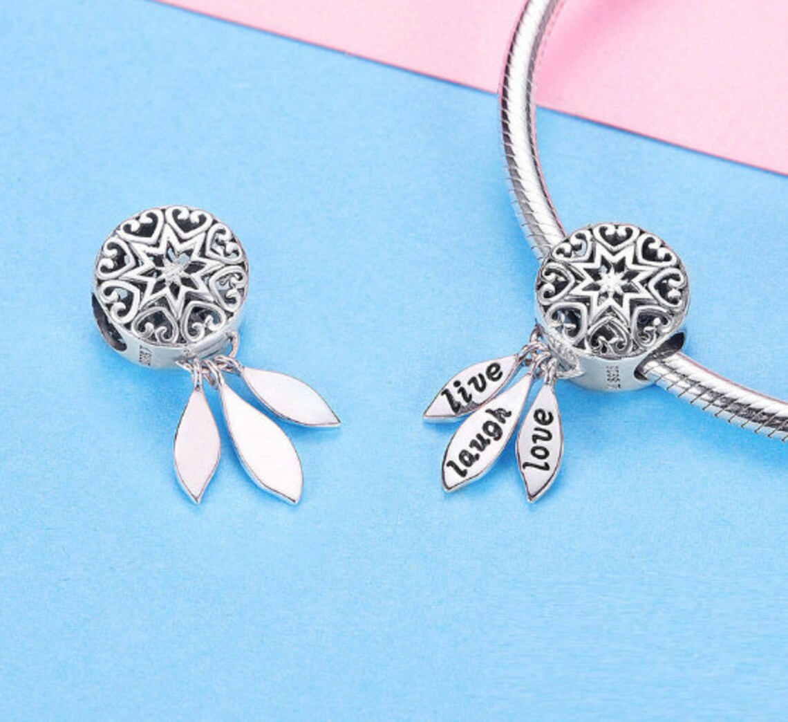 Live Laugh Love Dream Catcher Charm Sterling Silver - Silver Dream ...