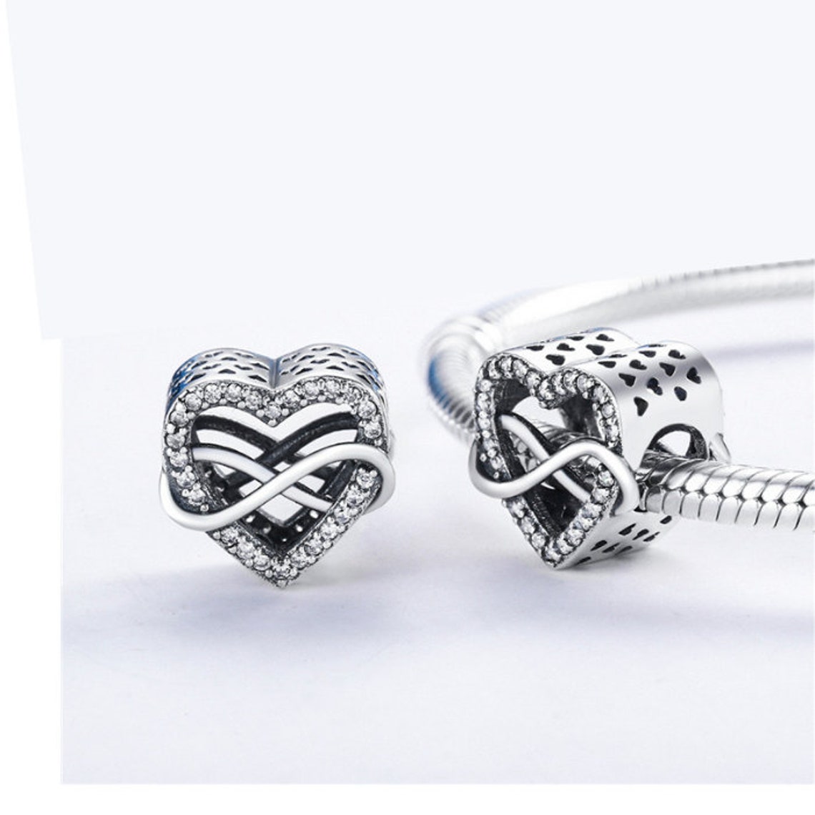Endless Love Heart Charm Sterling Silver - Infinity Heart Charm - Love ...