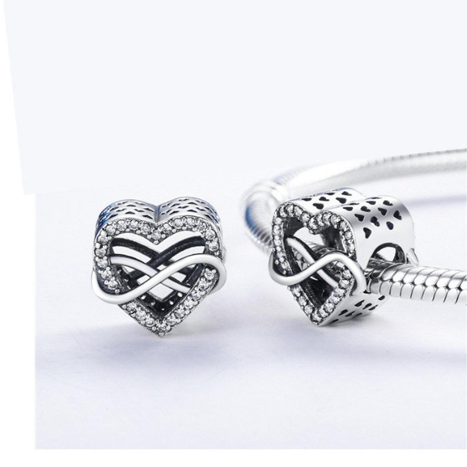 Endless Love Heart Charm Sterling Silver - Infinity Heart Charm - Love ...