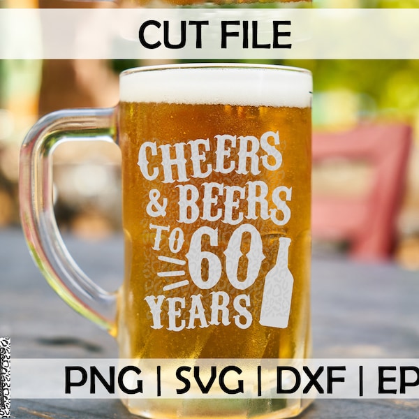 Cheers 60 Years Png - Etsy