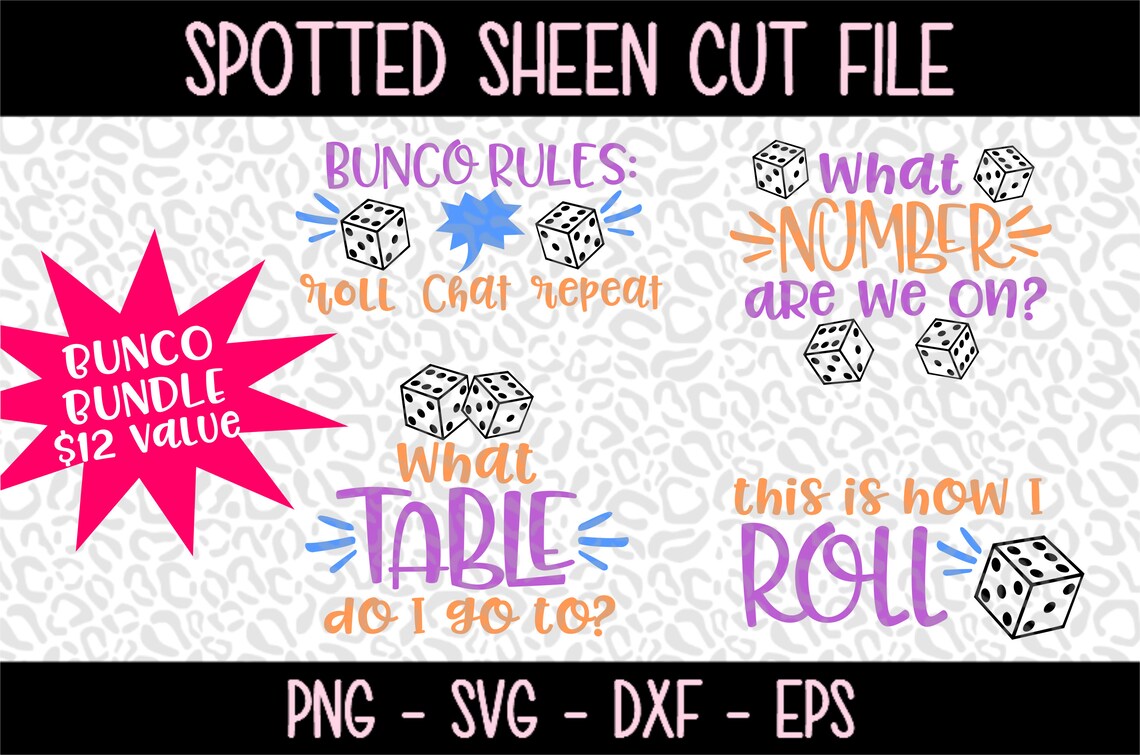 Bunco Bundle PNG SVG Eps and Dxf Files for Cutting Machines Cameo or ...