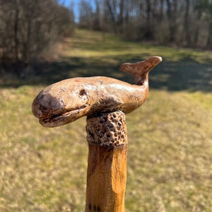 Whale Walking Stick | Made in the USA | Hand Carved Hiking Staff ...