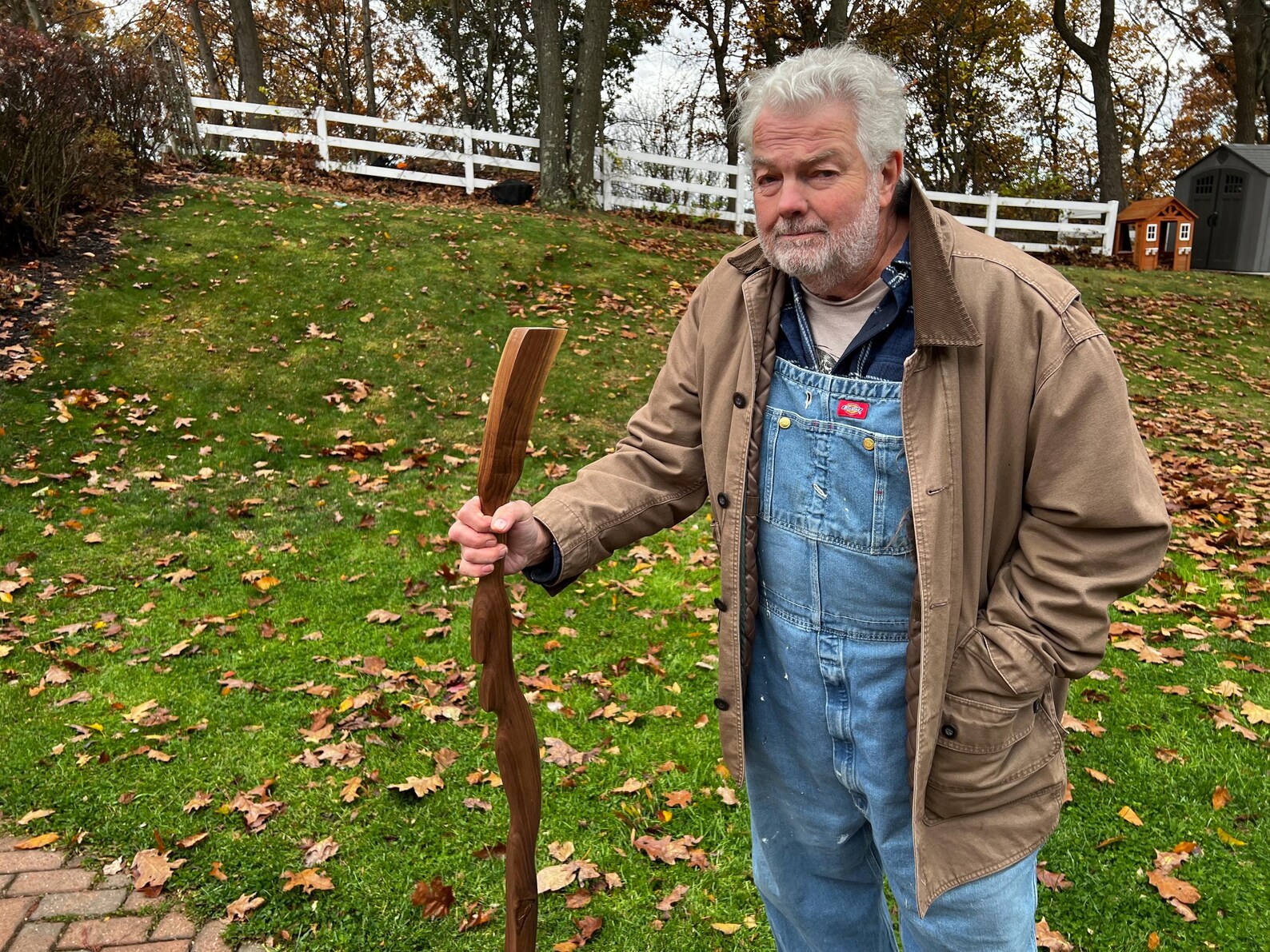 Black Walnut Walking Stick, 54”" Hand-carved, One-of-a-kind Walking ...