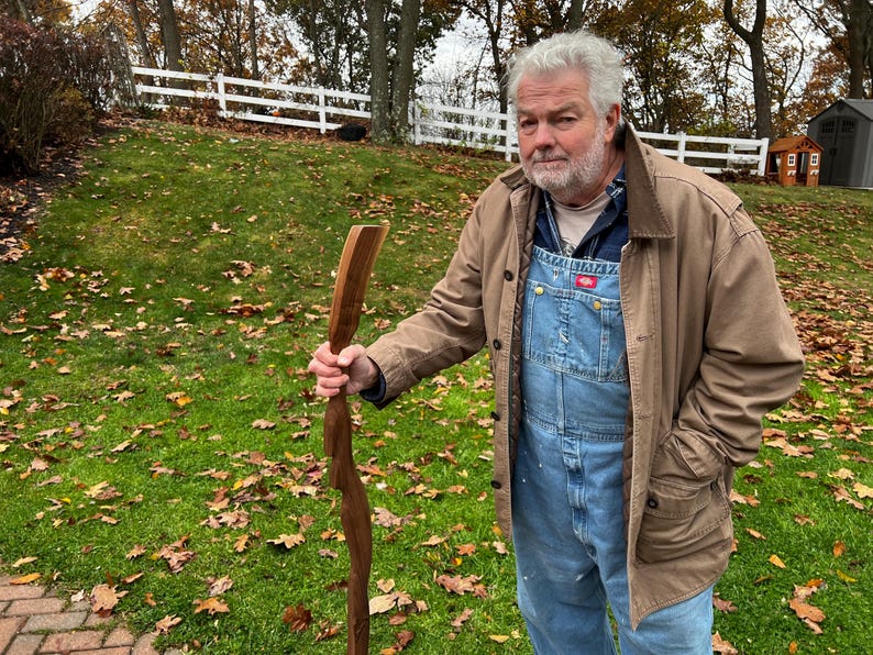 Black Walnut Walking Stick, 54”" Hand-carved, One-of-a-kind Walking ...