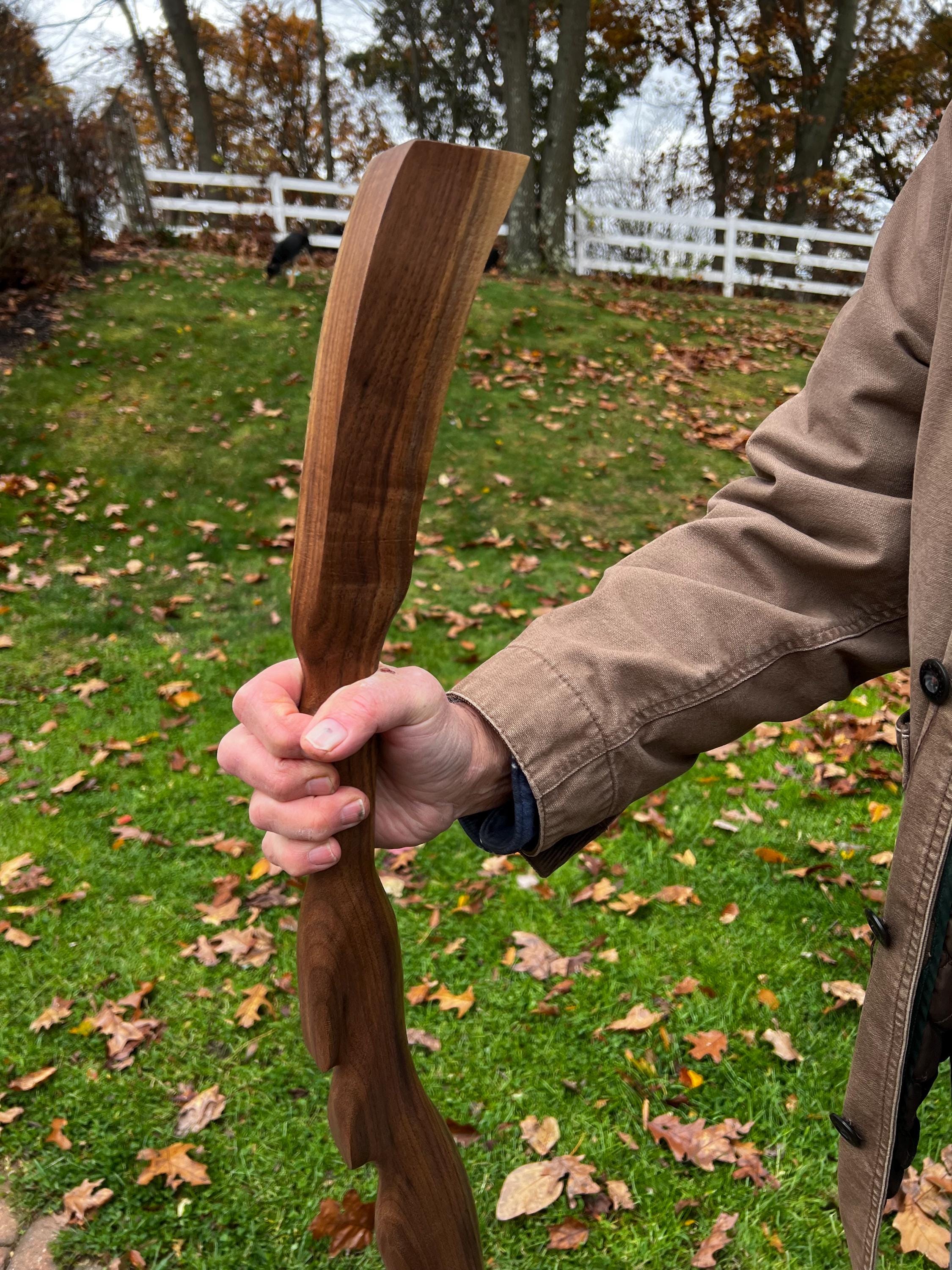 Black Walnut Walking Stick, 54”" Hand-carved, One-of-a-kind Walking ...