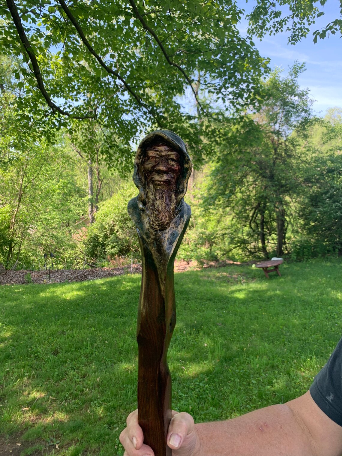 Druid Walking Stick | Made in the USA | Hand Carved Hiking Staff ...