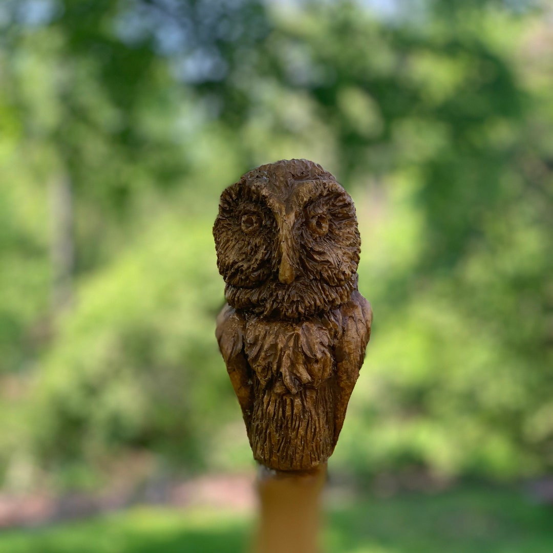 Owl Walking Stick | Made in the USA | Hand Carved Hiking Staff ...
