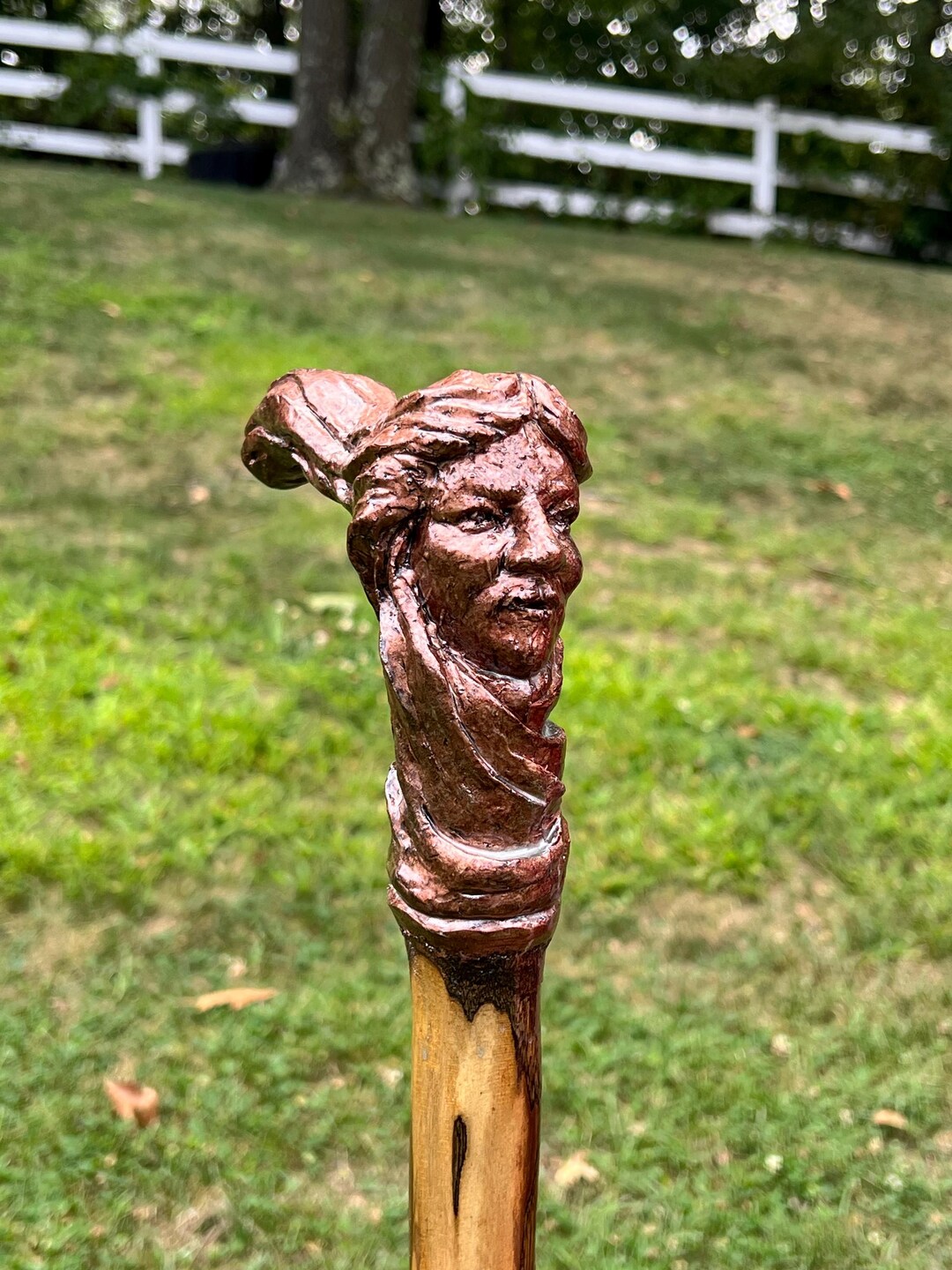 Hand Carved Polly Purebred Walking Cane: Appalachian Timber, USA Made ...