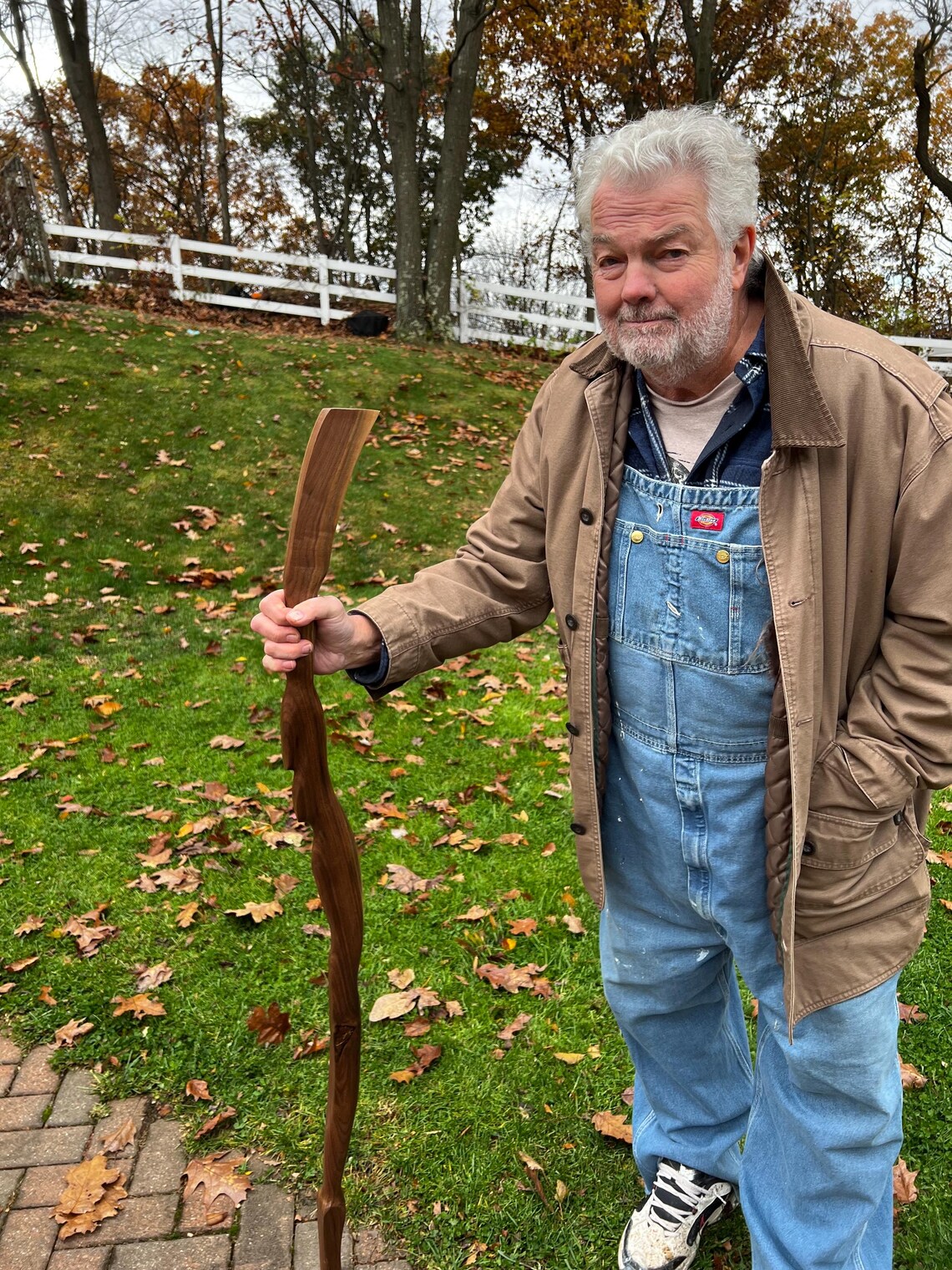 Black Walnut Walking Stick, 54”" Hand-carved, One-of-a-kind Walking ...