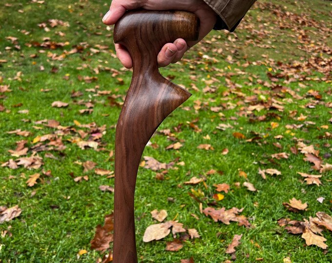 Hand-carved Black Walnut Cane 32” Artisan Mobility Walking Stick With ...