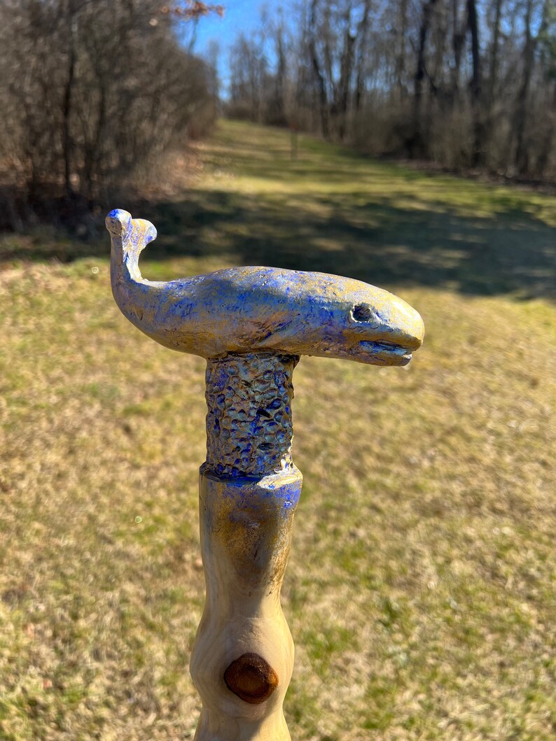 Whale Walking Stick | Made in the USA | Hand Carved Hiking Staff ...