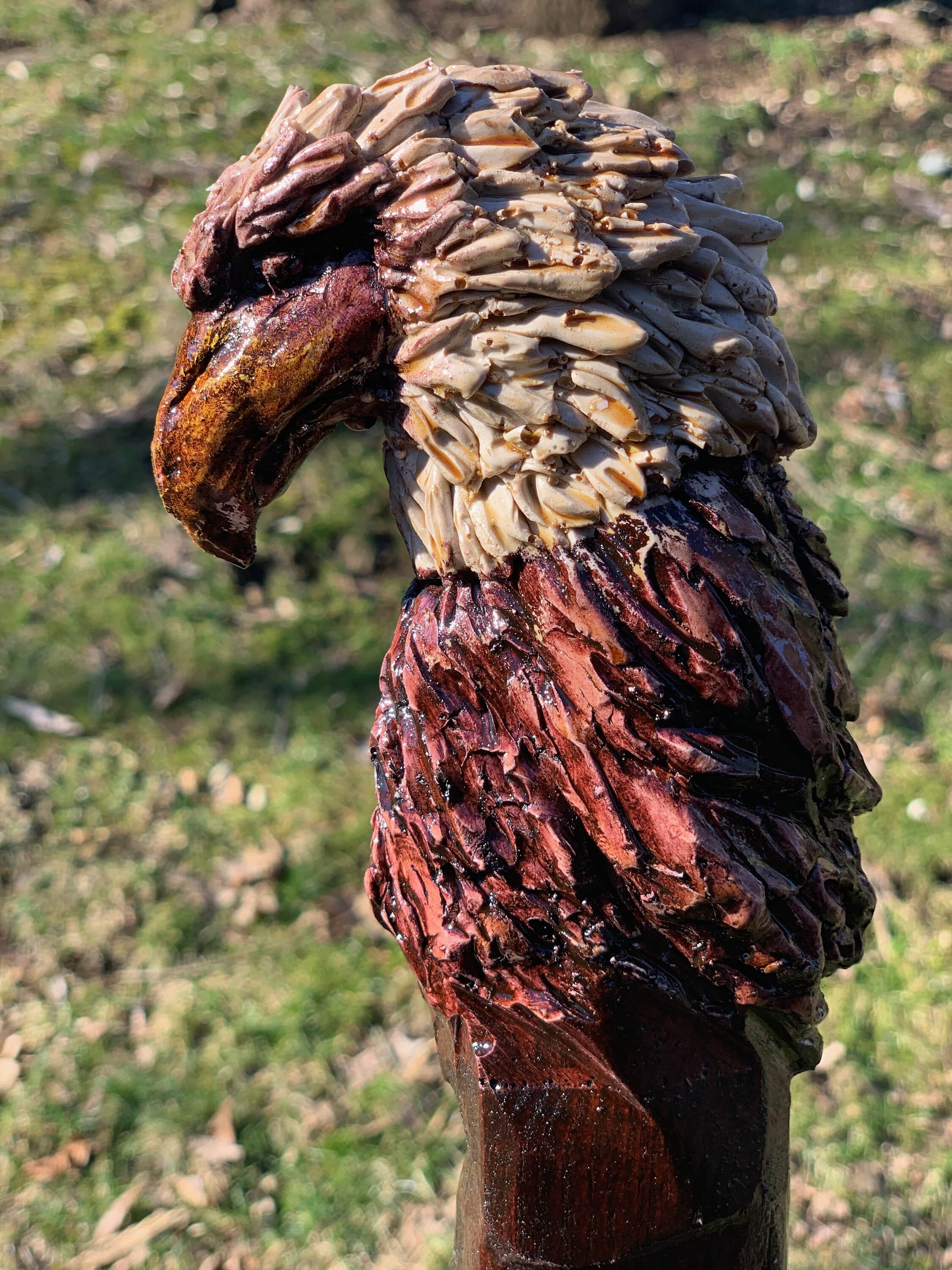 Bald Eagle Walking Stick Hand Carved Hiking Staff | Etsy