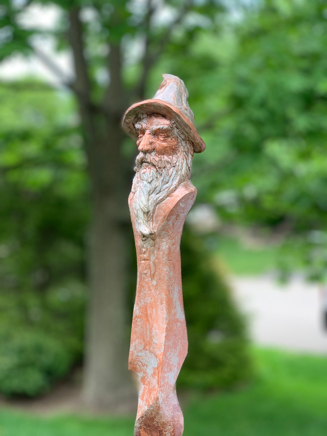 Hand Carved Wizard Walking Stick: USA Made Hiking Staff - Etsy