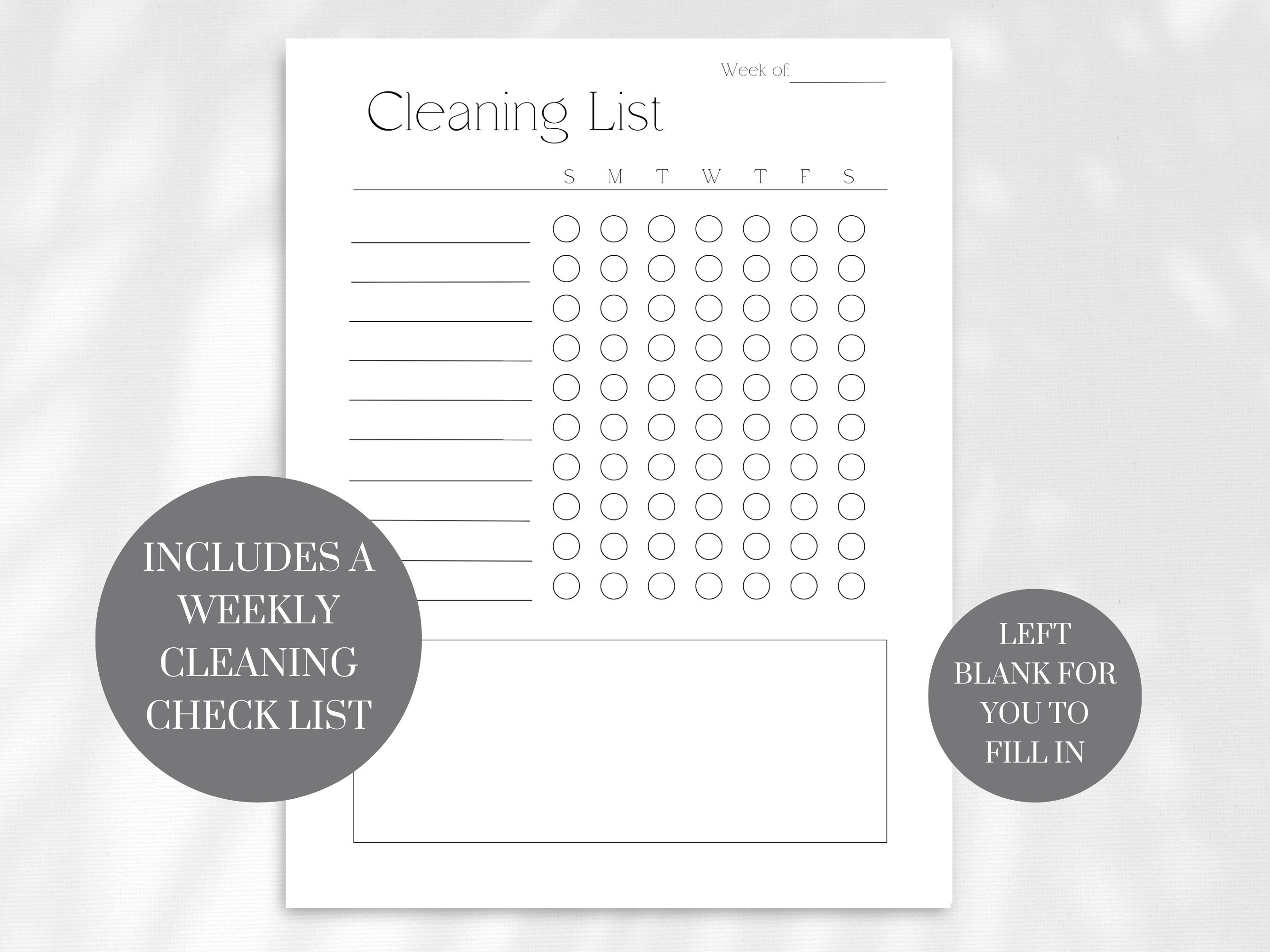 Deep Cleaning Checklist Bundle, Spring Cleaning, Weekly Cleaning, Chore ...