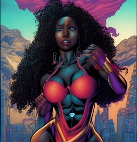Black Female Comic Book/superhero Character AI Art JPG - Etsy Black Female Comic Book/superhero Character AI Art JPG - Etsy