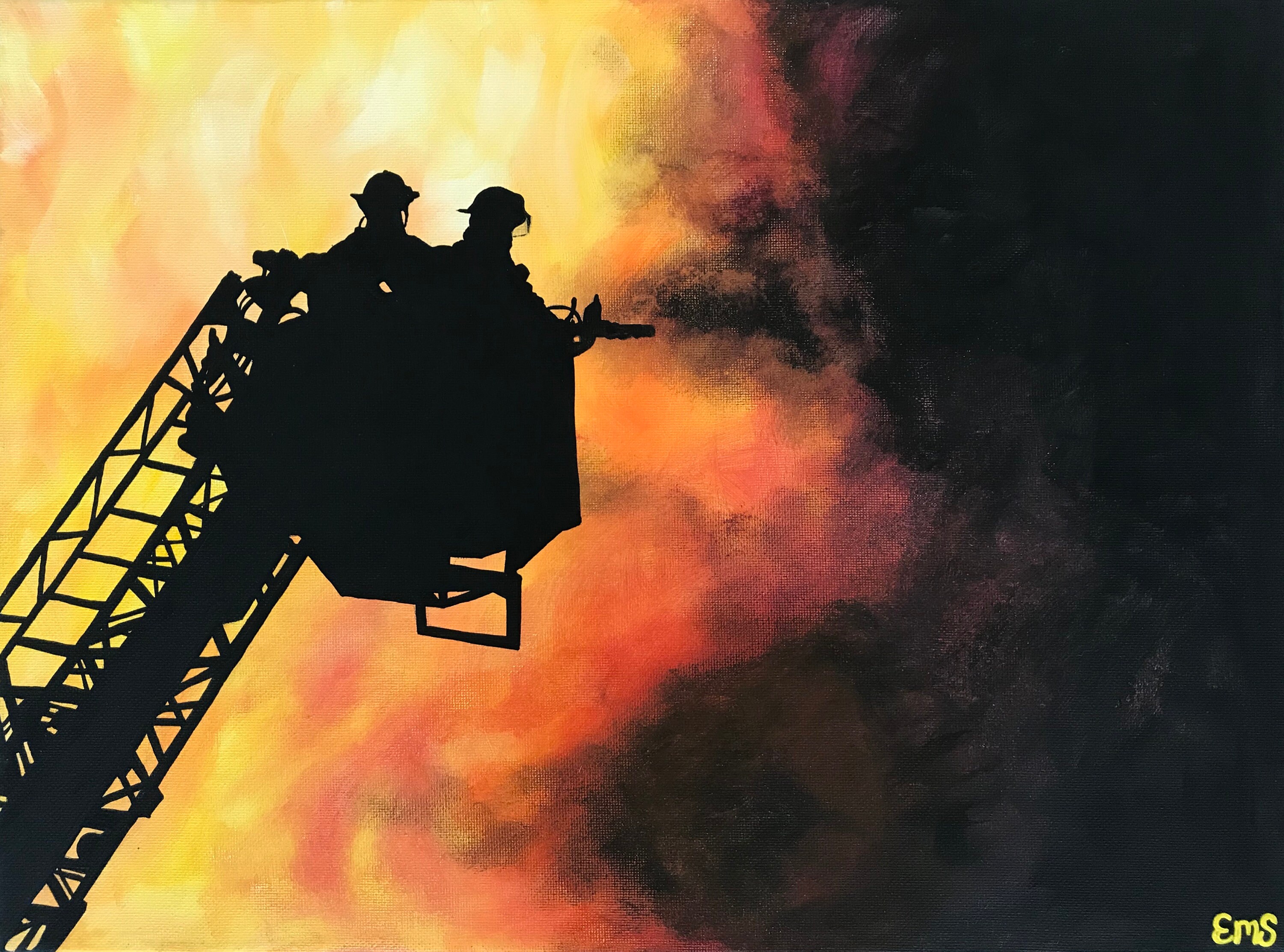 Firefighting/Firefighter Gift Original Acrylic Art Print 11 | Etsy