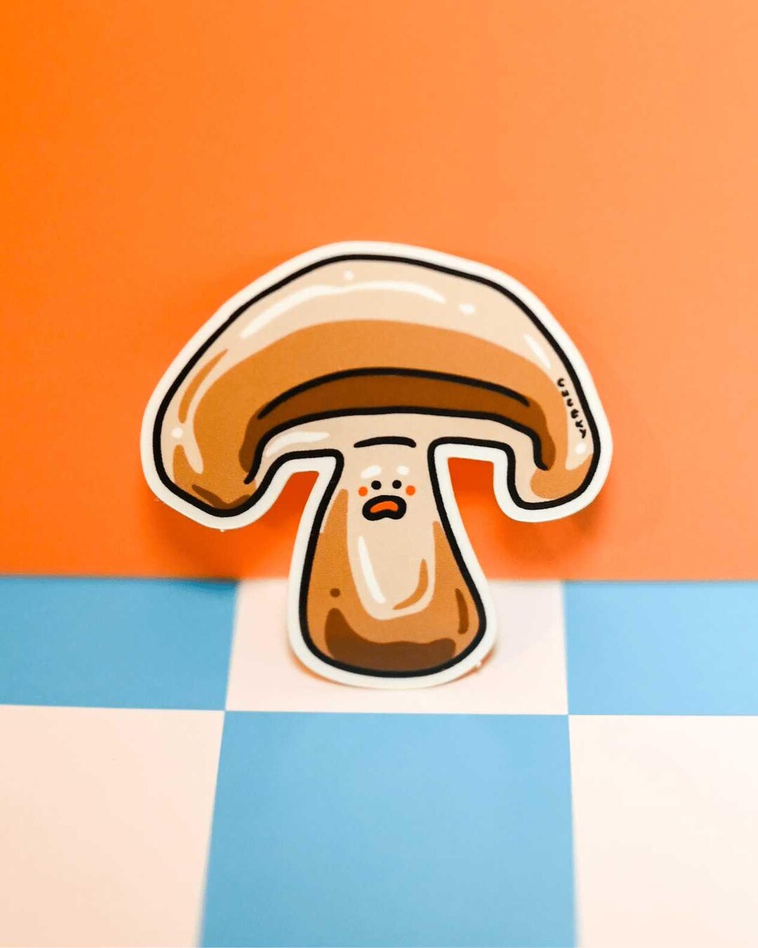 Spooked Mushroom Vinyl Sticker, Cheeky Decal, Funny Graphic Cartoon ...