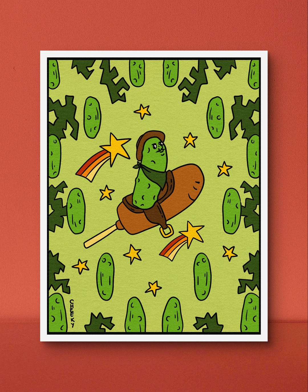 Pickle World Domination Art Print – Funny Food Wall Art – Dill Pickle ...