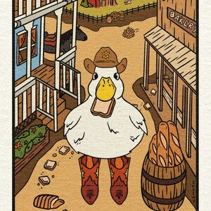 Cowboy Duck Sheriff Print, Duckie, Goose, Duckling, Bakery Drawing ...
