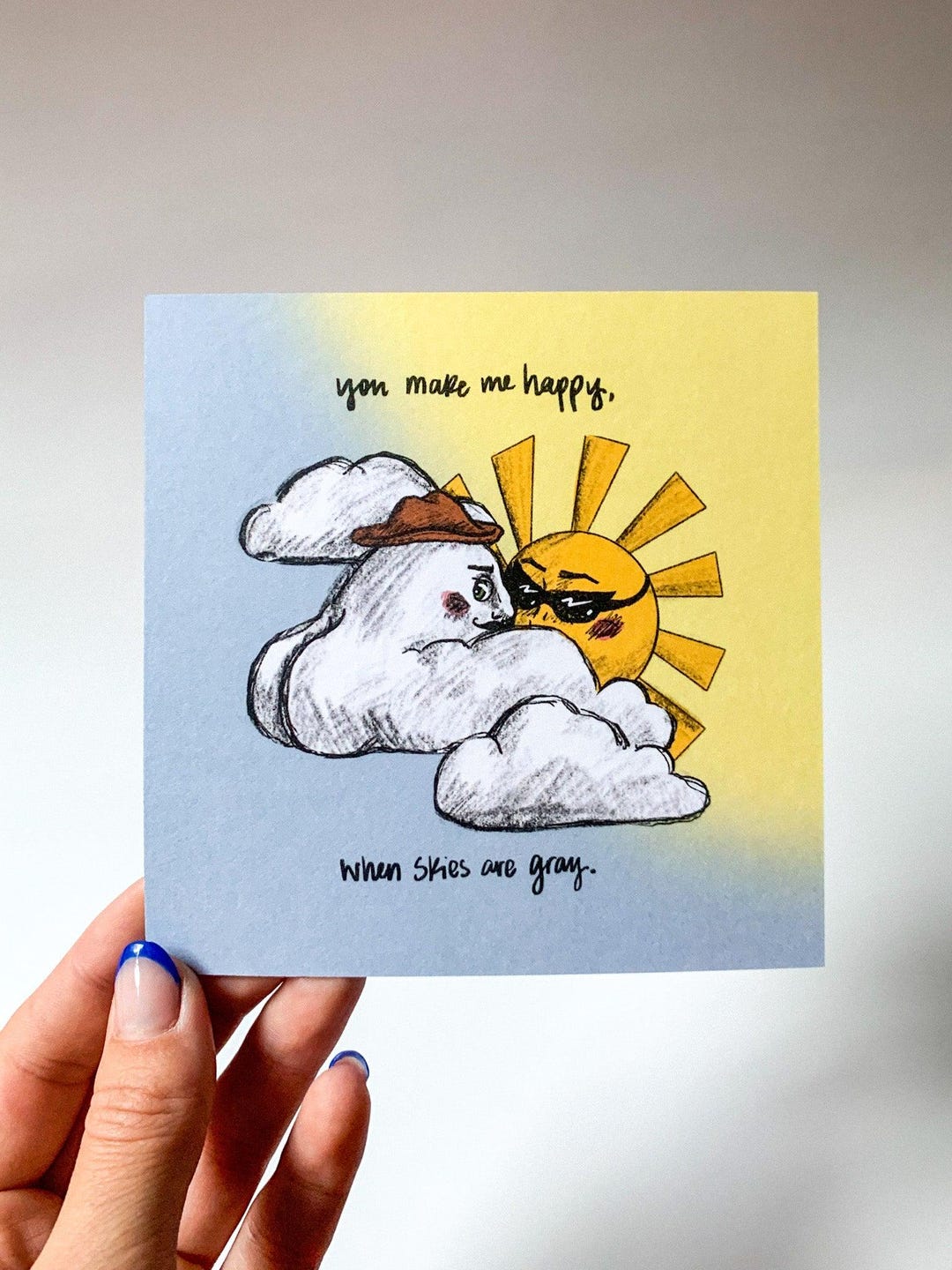 You Are My Sunshine Postcard, Square Card for Friends, Just Because ...