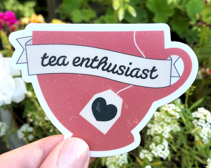Pink Tea Mug Sticker, 2.5x2.25in. - Etsy