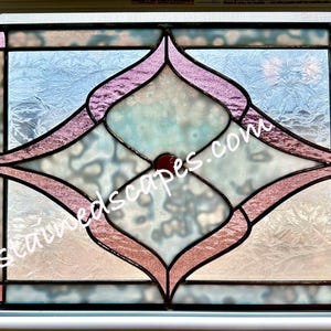 Hourglass Stained Glass Panel: Abstract Window Art, Modern Home Decor ...