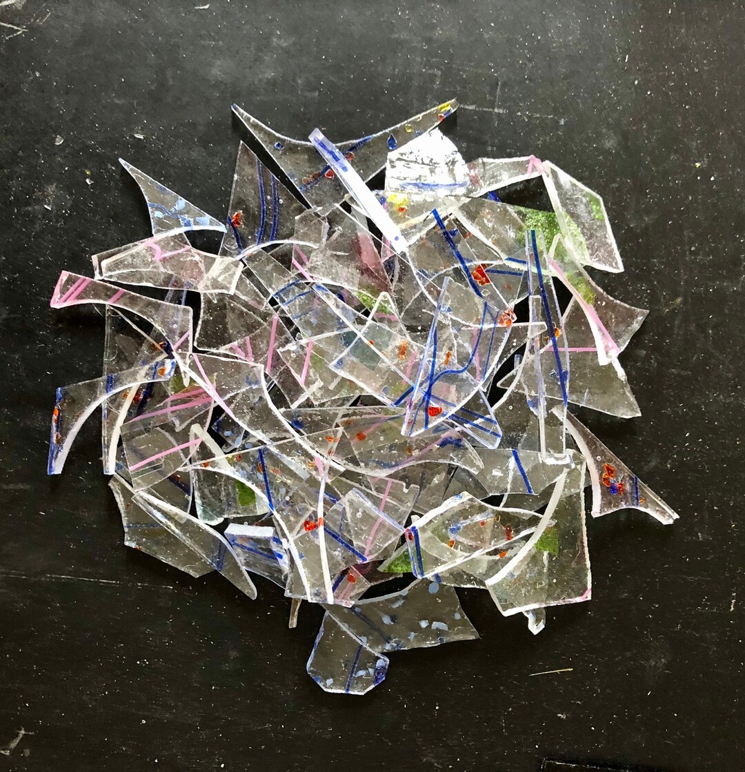Glass Pieces 2lb Scrap COE 90 Bullseye Stained Glass Shards for Mosaics ...