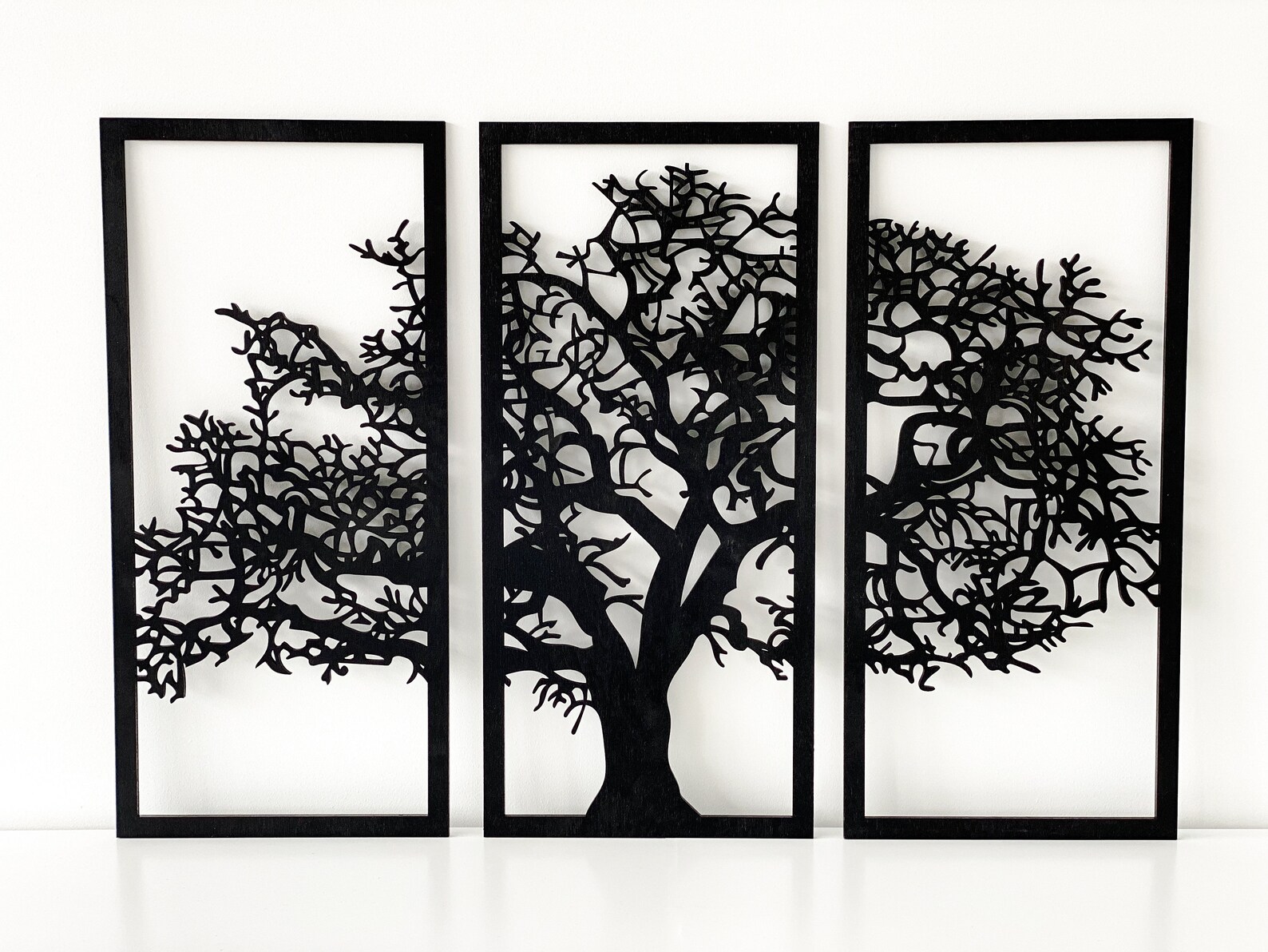 Tree Wall Artwooden Tree Wall Decoration 3 Parts Wooden - Etsy